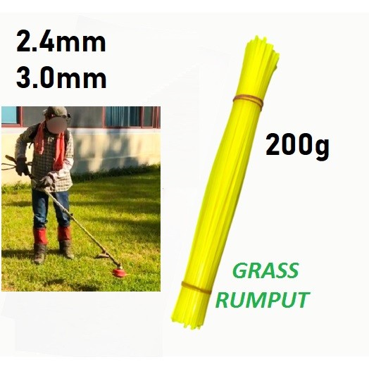 [HEAVY DUTY] Tali Mesin Rumput 34cm 13" 2.4mm 3.0mm Grass Cutter Grey Nylon trimmer line Square ...
