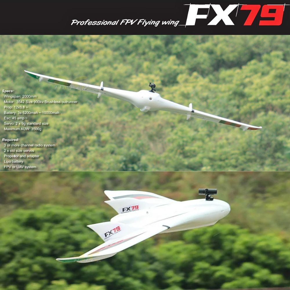 Pusher RC Plane Jet Kit Zeta FX-79 Buffalo 2000mm FPV Flying Wing EPO ...