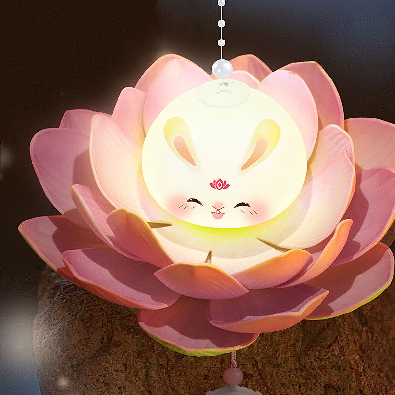 2025 Rabbits Lamp Flower Lantern Cute DIY Handheld Night Light Mid ...