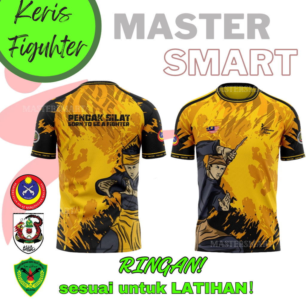 MASTER SMART Silat JERSEY T-shirt Sublimation Lycra NFL Collar BAJU ...