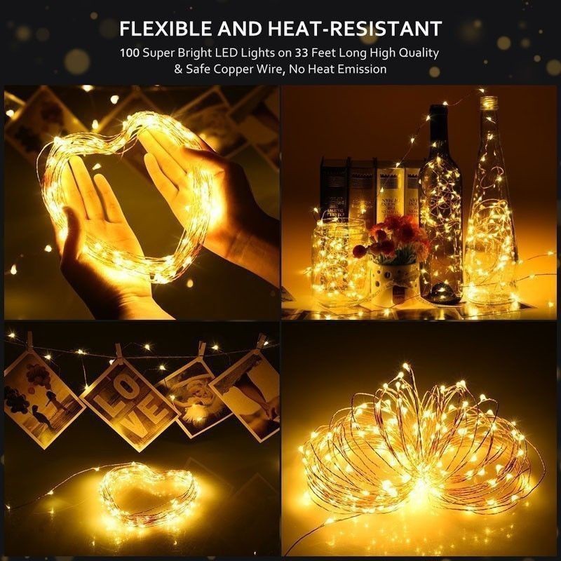 1M/2M Lights 3modes Wire LED Fairly String Light Decorative Light Lampu ...