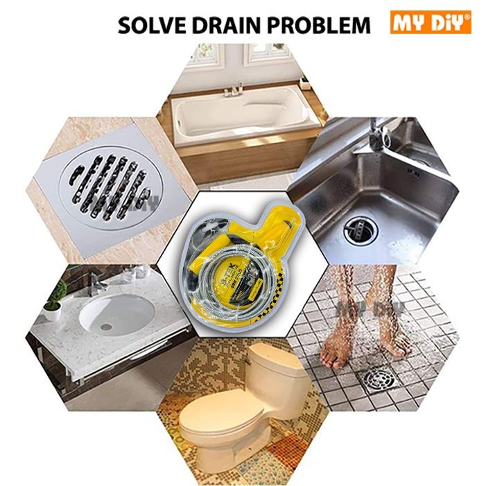 3m x 6mm Clog Free Spring Clog Removal Spring Pipe Cleaning Rod Sink ...