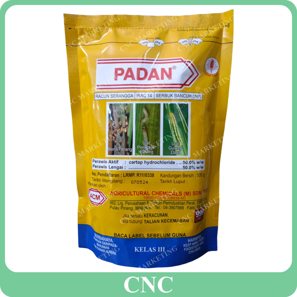 500GM Padan ACM Cartap Hydrochloride 50% Insecticide Racun Serangga Bena Hijau Nyamuk Ulat ...