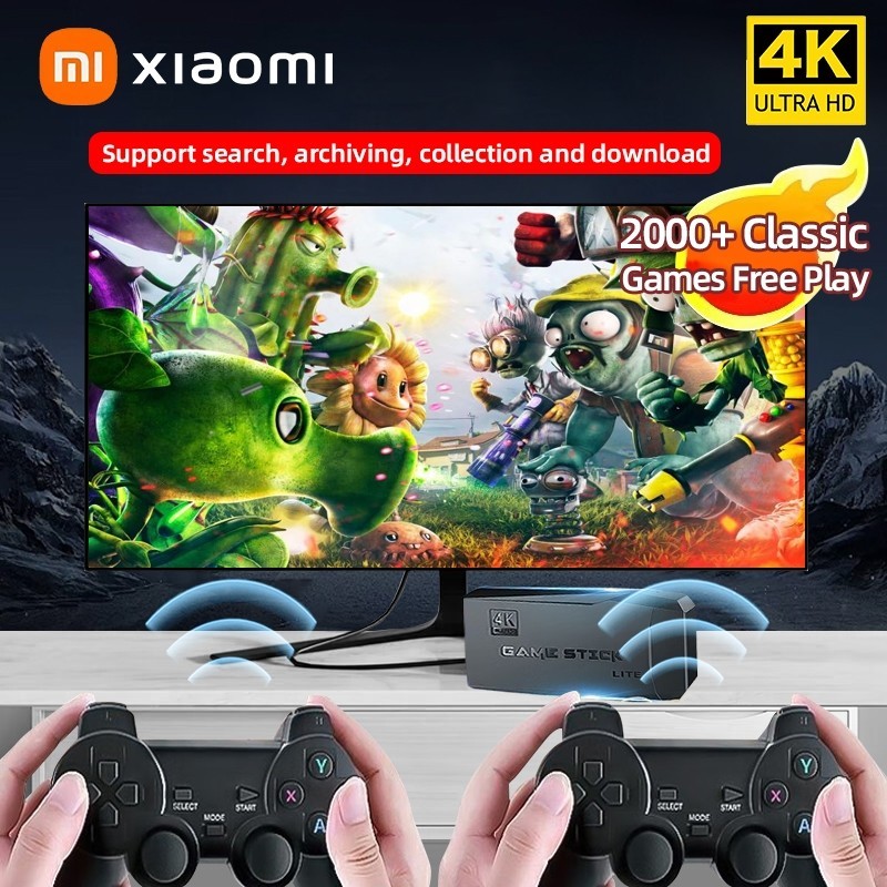 Xiaomi HD Video Game Console 2.4G Double Wireless Controller Game Stick ...