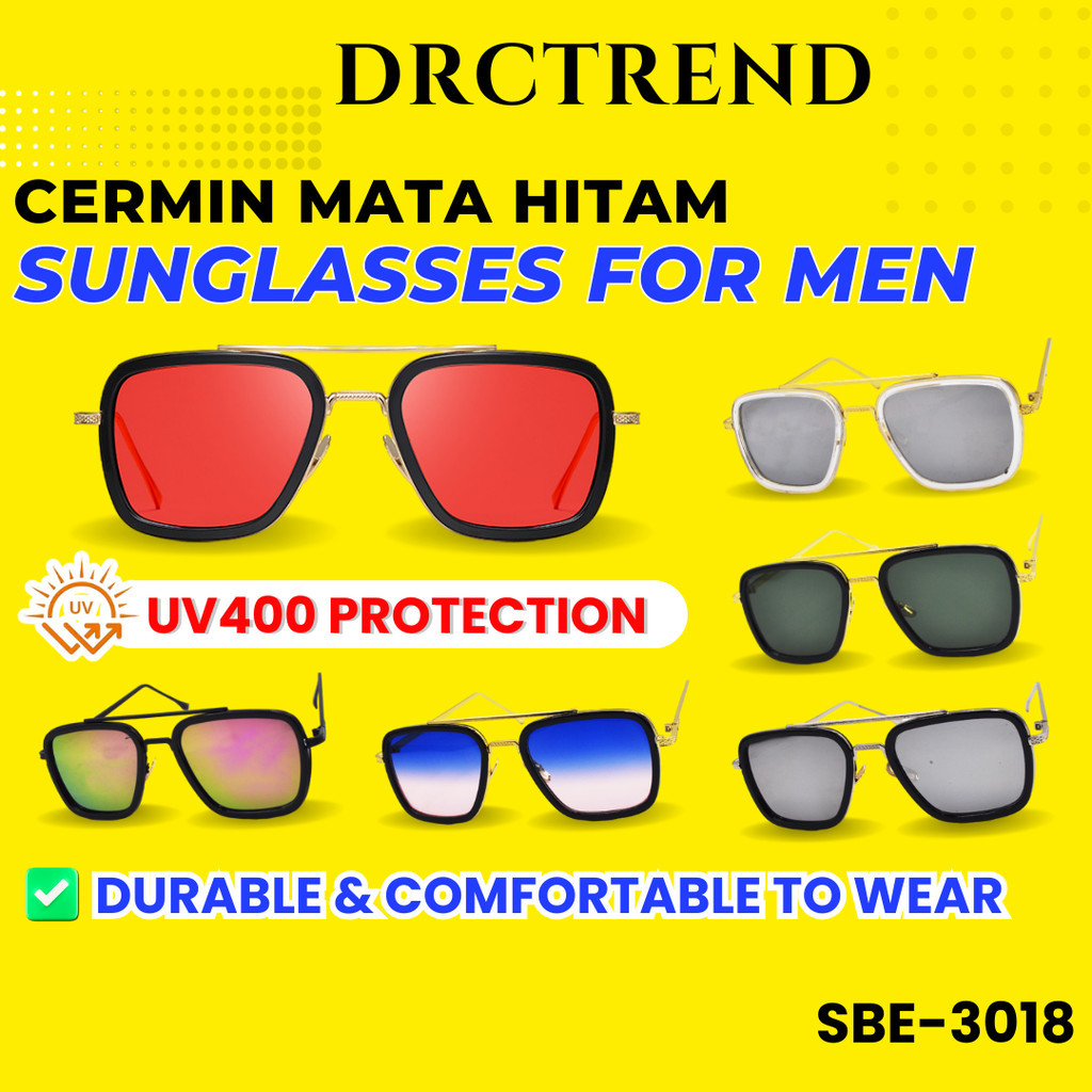 Spec Mata Lelaki Metal Vintage Sunglasses For Men Tony Stark Sunglasses ...