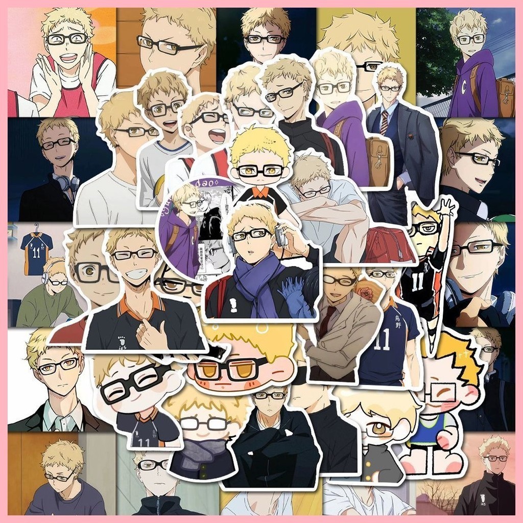 [GUYN] Sticker Haikyuu (46 Sheets) Tsukishima Kei Volleyball Boy ...