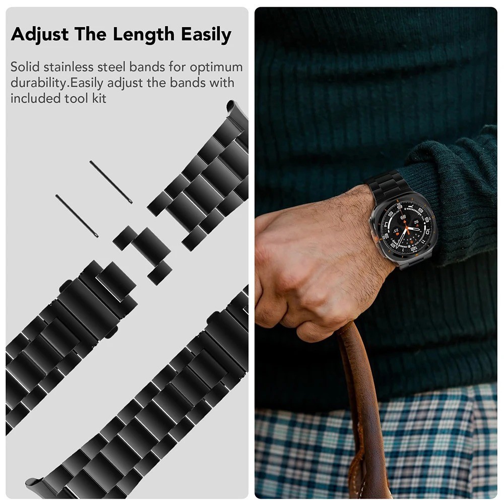 Solid Luxury Stainless Steel Watch Strap for Samsung Galaxy Watch 7 ...