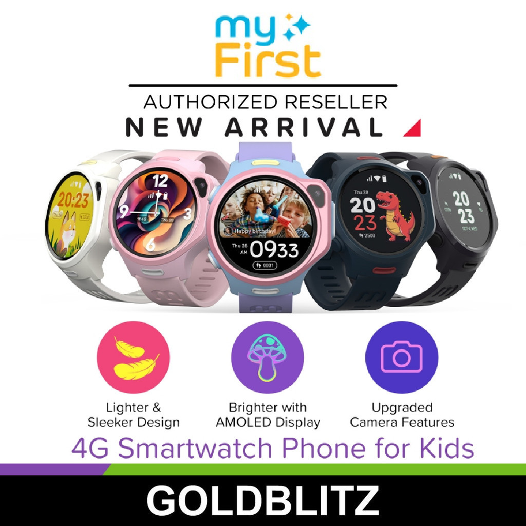 myFirst Fone R2 4G 1.3" AMOLED Phone for Kids with Voice Call Video Call GPS Tracking SOS ...