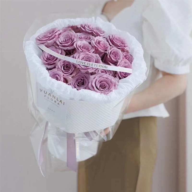 Ins Embossed Foam Paper Flower Package Morandi Color Bouquet Packing ...