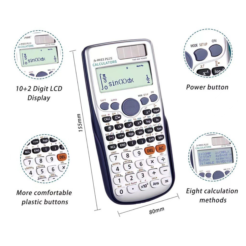 Fx991esplus Function Calculator Scientific Calculator for High School ...