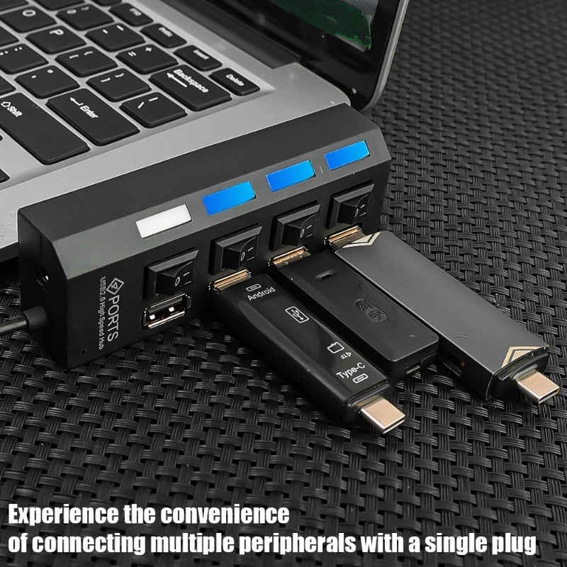 4 Ports High Speed USB 2.0 Hub - Multi Usb Adapter Splitter - Multi ...