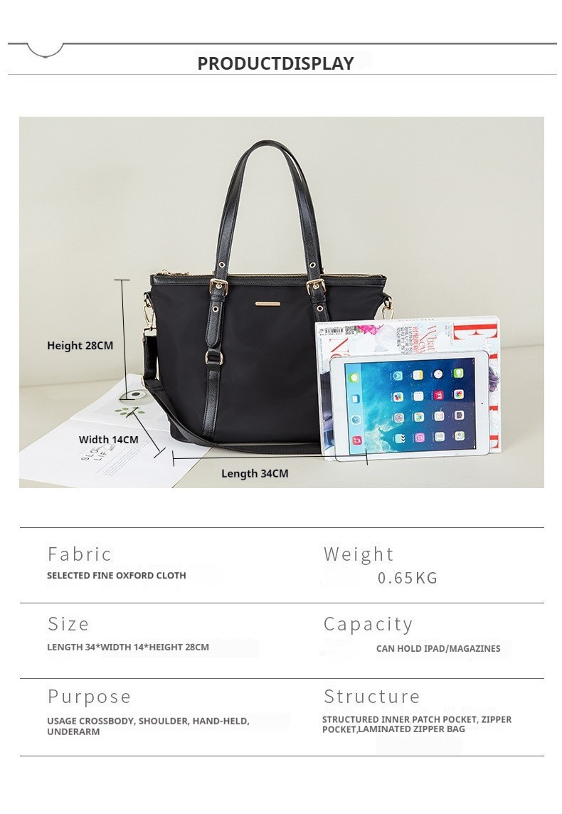 Tote beg bahu beg nilon kalis air Oxford beg ketiak beg kerja beg ...