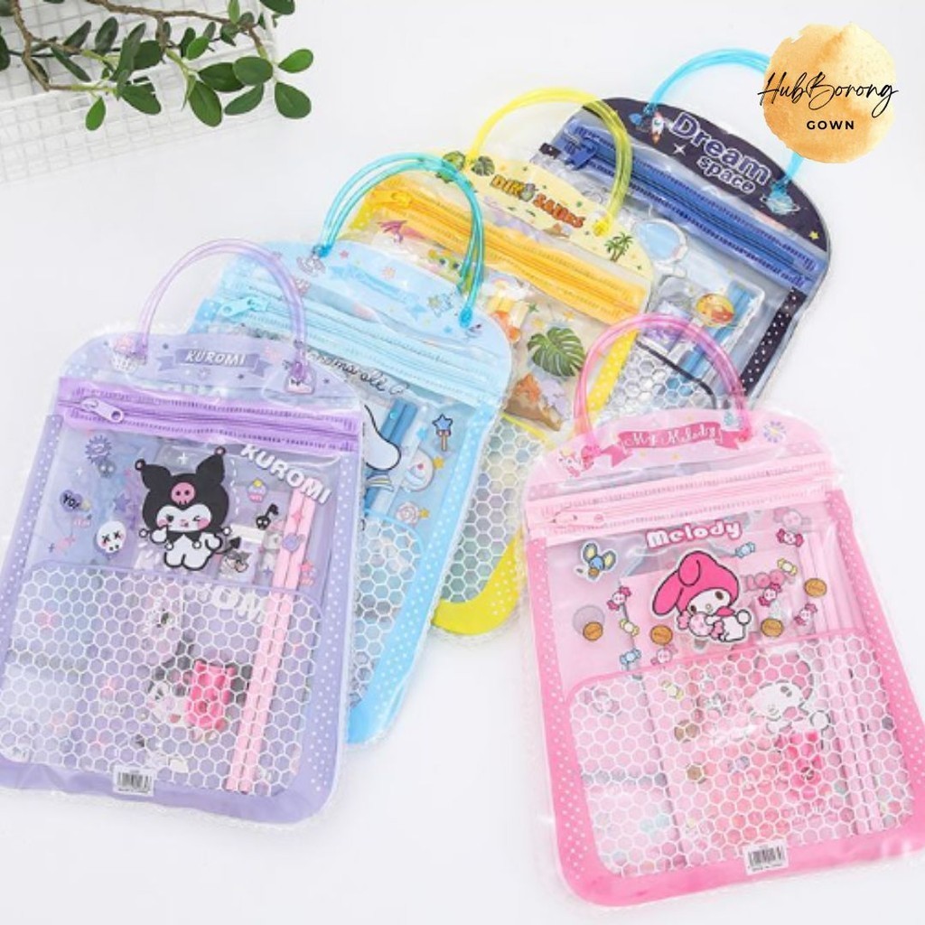 7 Dalam 1 Set Alat Tulis Kartun Dengan Beg Comel Hadiah Harijadi ...