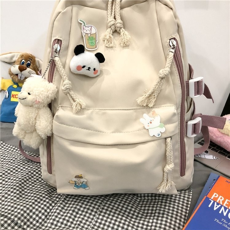 Schoolbag Female High School Cute Male Green Black Backpack | Shopee ...