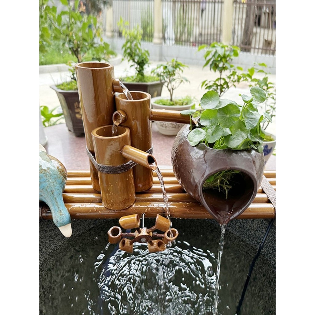 独家定制# Bamboo Water Flow Device Bamboo Tube Water Fish Basin Filter Feng ...