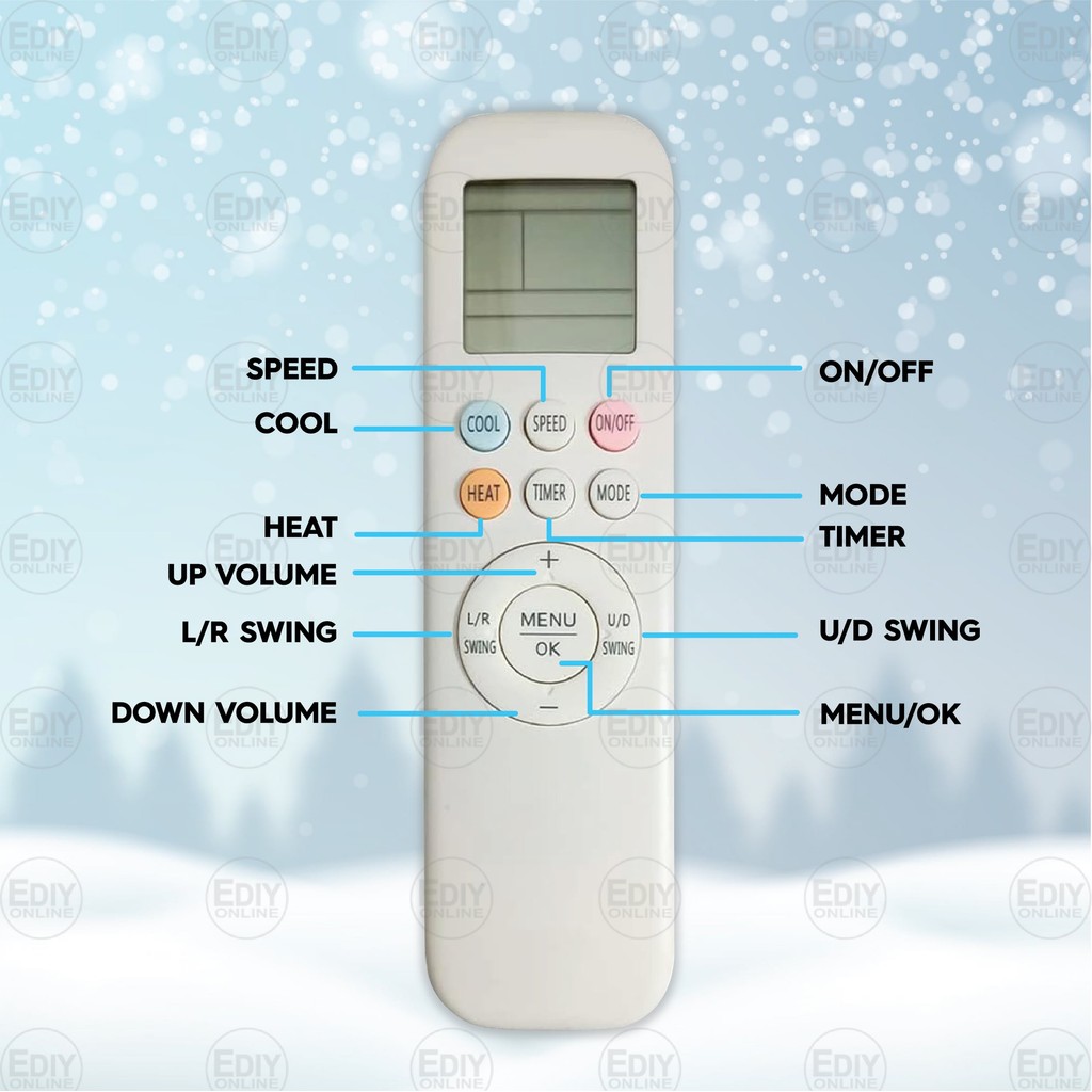 【𝐅𝐑𝐄𝐄 𝐁𝐀𝐓𝐓𝐄𝐑𝐘 𝐀𝐀𝐀𝐗𝟐】Remote Control Replacement For AUX YKR-T/011E ...
