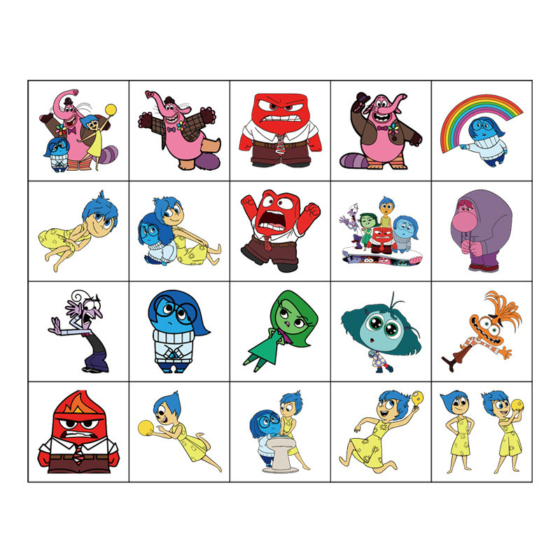 20Pcs/Set Inside Out Theme Tattoo Stickers Waterproof Cute Inside Out ...
