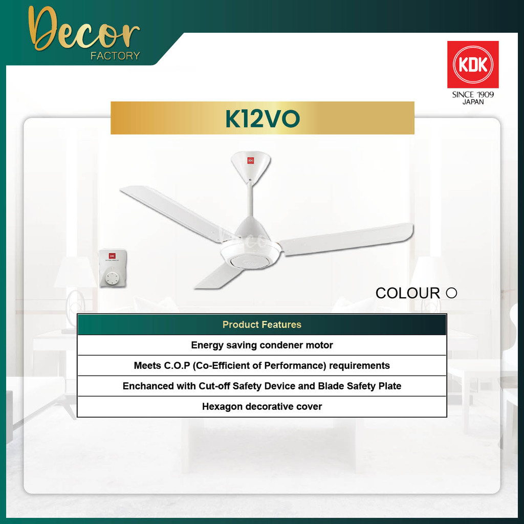KDK Baby Fan KDK K12VO 48'' / Panasonic Ceiling Fan Panasonic FM12AO 48 ...