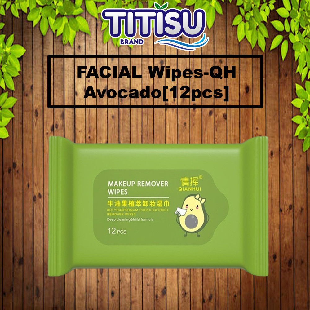 🧻 [12pcs] Tisu Muka Facial Wipes Avocado Fruit Makeup Remover Wipes ...