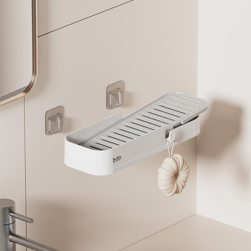 Shampoo Storage Rack Bathroom Wall Mounted No Drill Shampoo Bottle ...