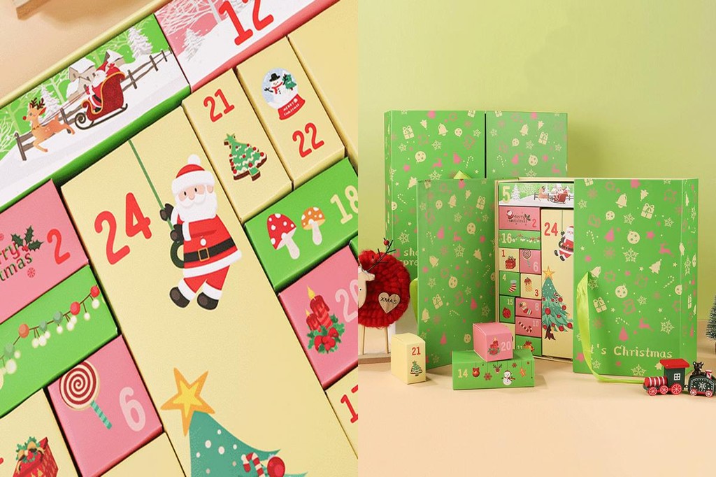 (aniasan) Festive Atmosphere Countdown Box Reusable Christmas Countdown ...
