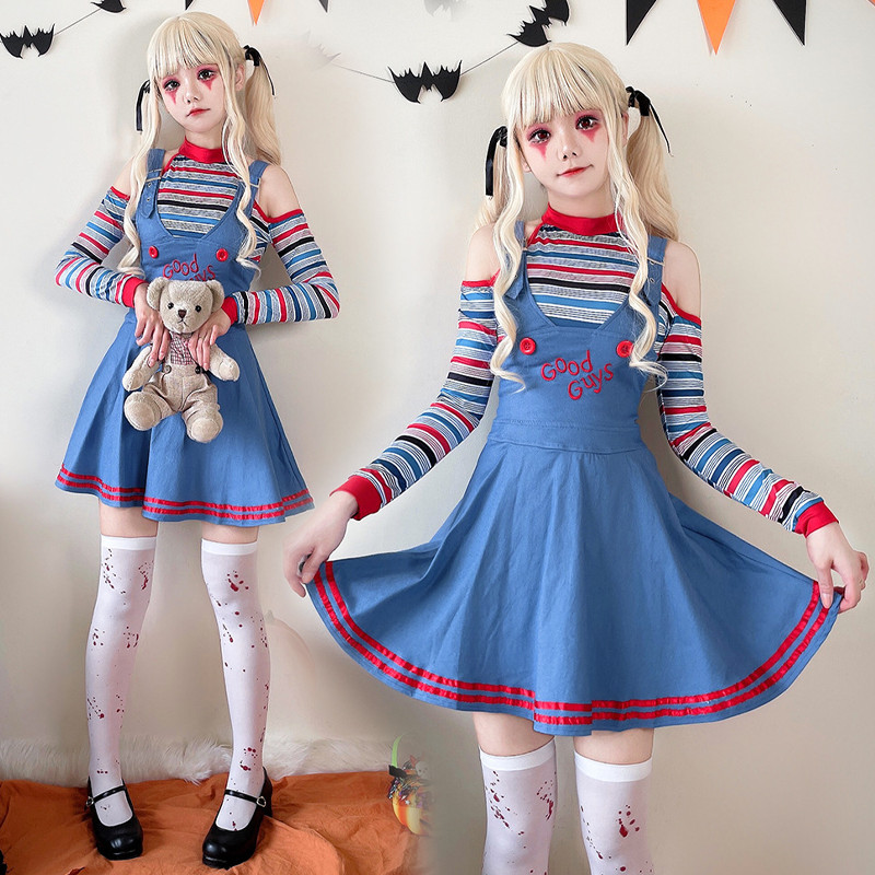 Suicide Squad Cosplay Costume Harley Quinn Red Blue Joker Dress For ...