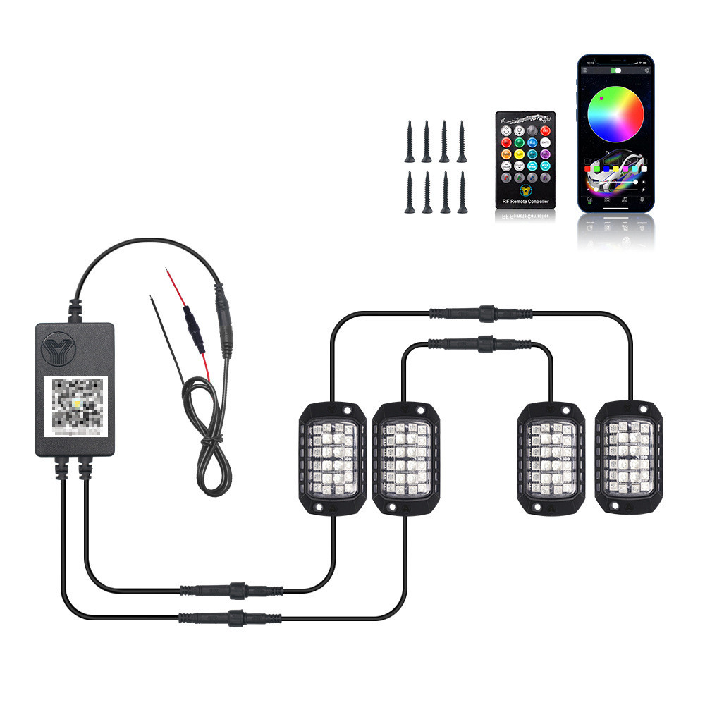 Car 3D Colorful Off-Road Chassis Light 36LED Chassis Modified Light ...
