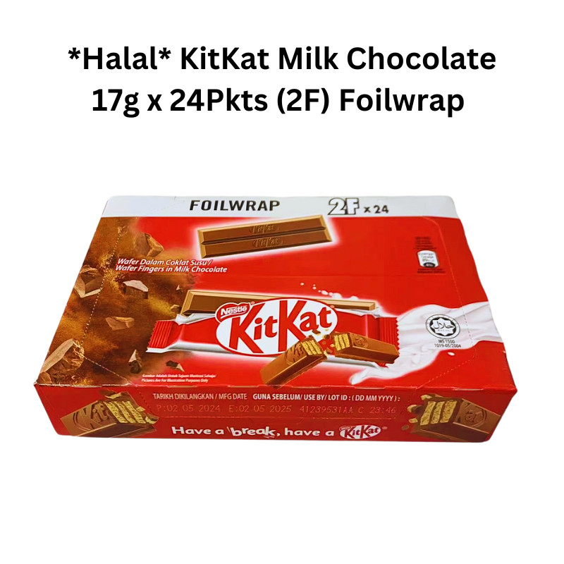 HALAL KitKat Milk Chocolate Dark Chocolate Milo (2F/4F) Foilwrap 17g x 24Pkts / 35g x 24Pkts ...
