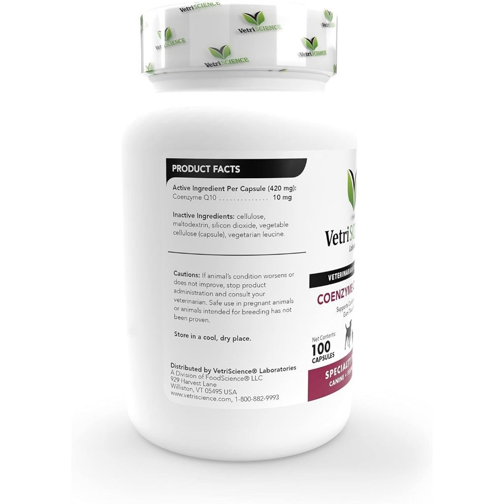 VetriScience Coenzyme Q10 Coq10 for Cats & Dogs Heart Supplement ...