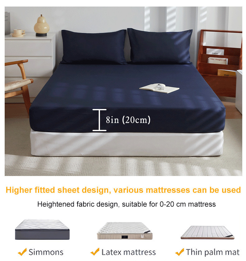 100% Washed Cotton Linen Floral Fitted Bedsheet Set 2in1 Single/4in1 ...