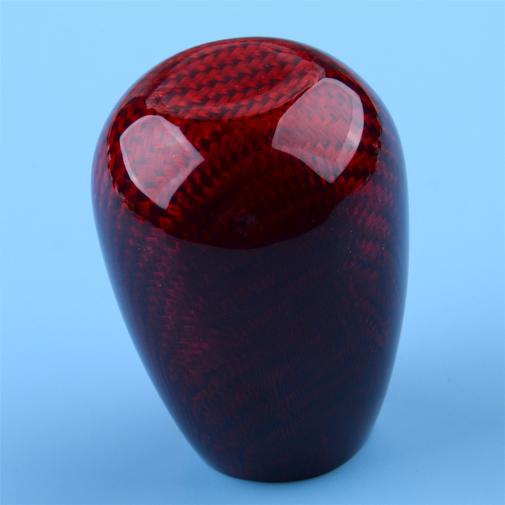 Red Carbon Fiber Gear Shift Shifter Knob Stick Lever Head & 3 Adapter ...