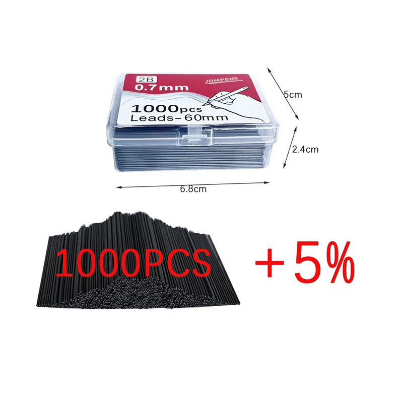 1000Pcs/box, 0.5 0.7 0.9mm pencil lead, 2B resin pencil lead, drawing ...