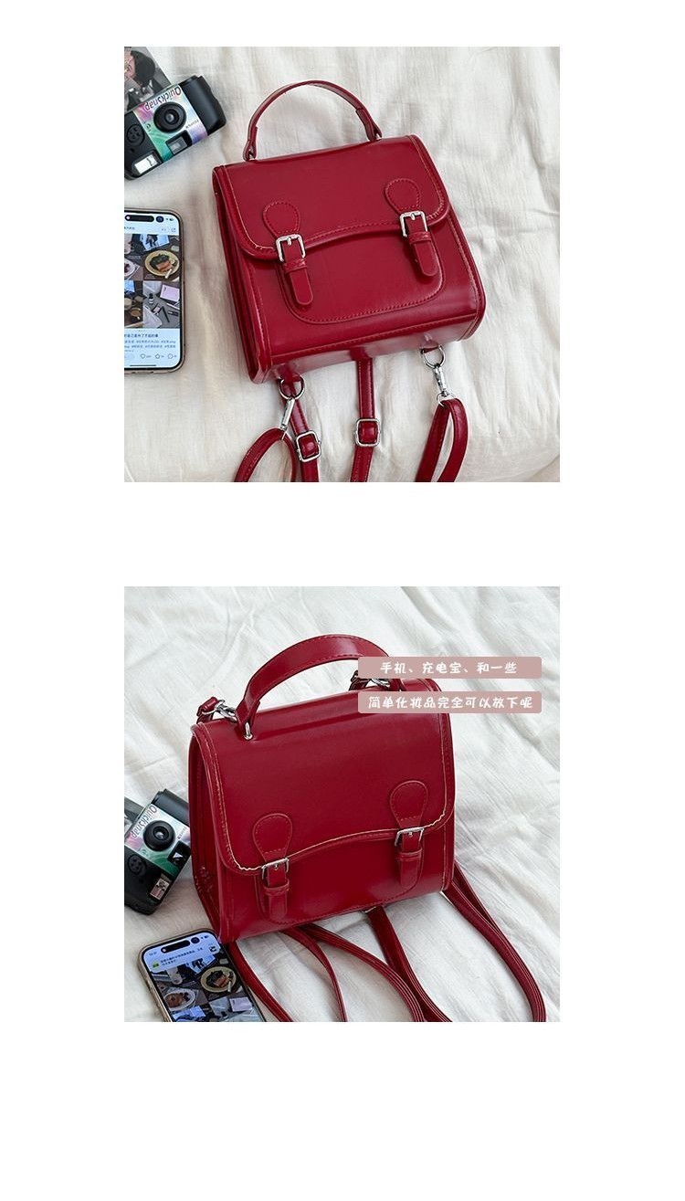 Korea Korea Portable Red Bag Women's New Style Trendy Fashion Backpack ...