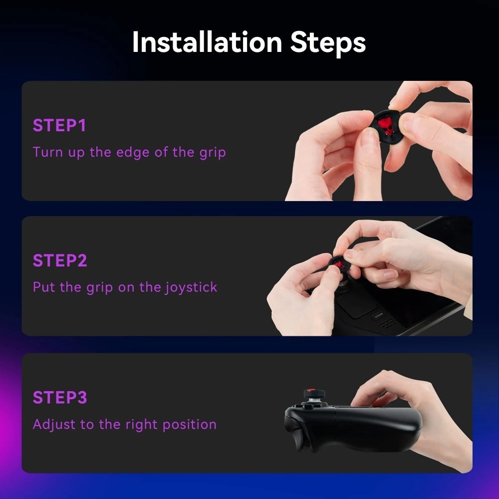 4Pcs Skull Silicone Thumb Stick Grip Cap For Steam Deck / Rog Ally ...