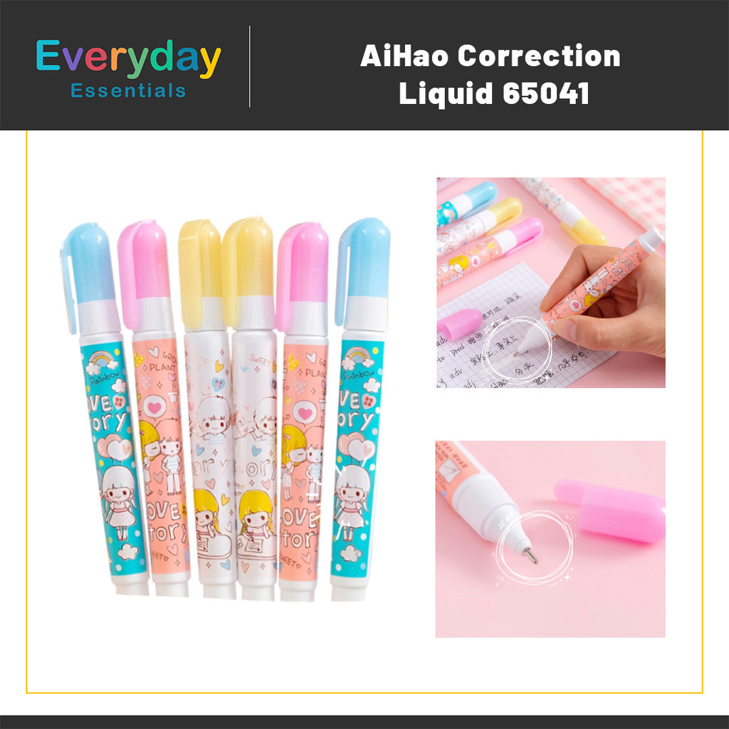 【E.E】AiHao Correction Liquid 65041 Cute Cartoon Design Liquid Paper ...