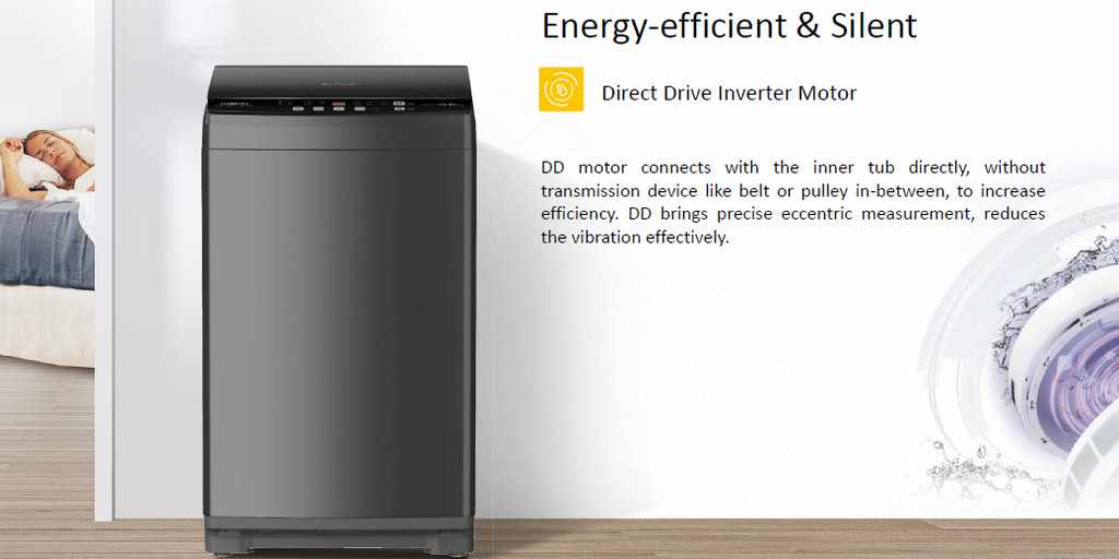 Sharp 12KG Top Load Washing Machine Washer/ Mesin Basuh Inverter ...