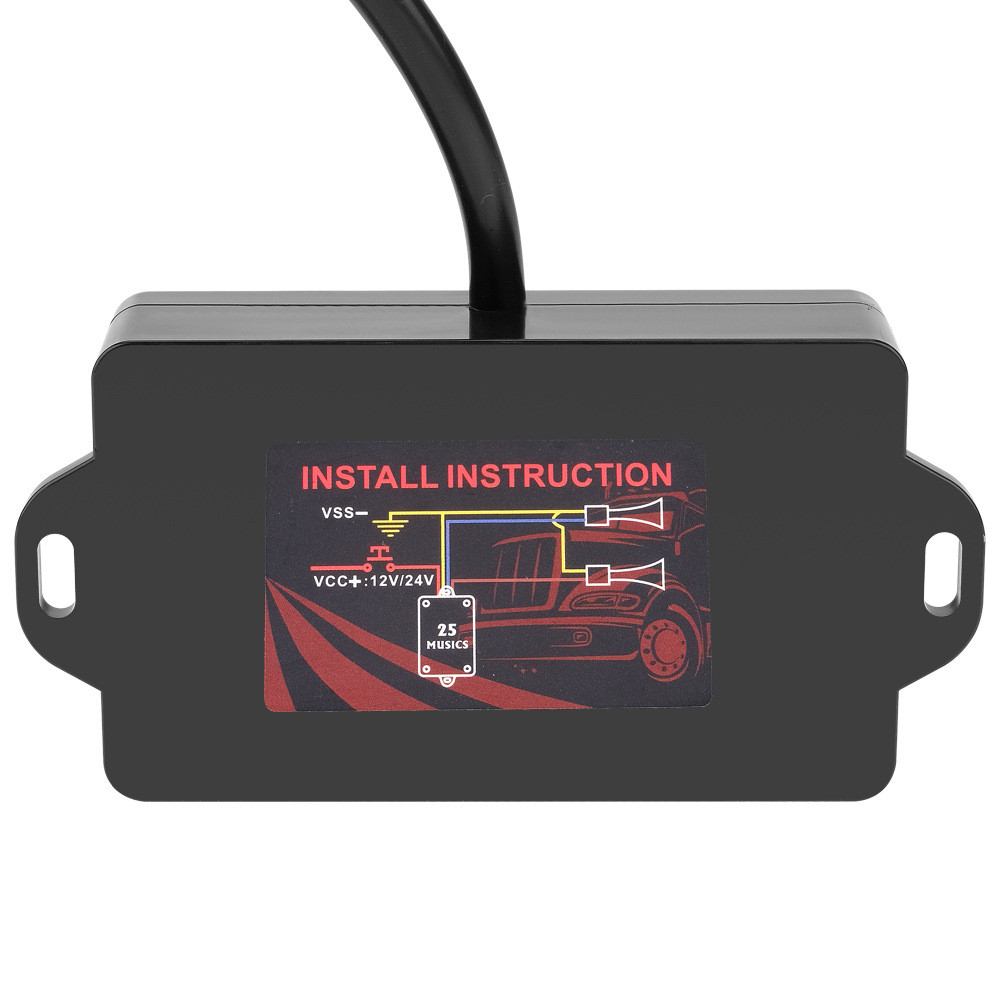 Vehicle Horn Controller Music box 12V 24V 25 Tones Adjustable Multi ...