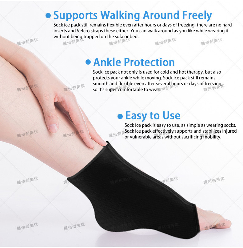 Ankle Ice Wrap Heel Hot Cold Compress Sock Gel Pack Support for Foot ...