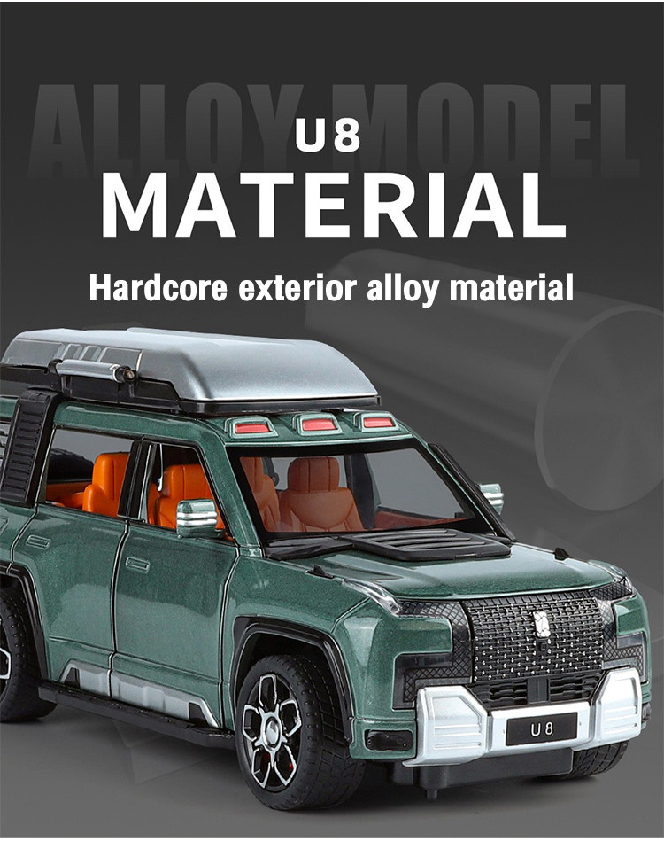 KLT 1:24 BYD Yangwang U8 SUV Metal Alloy Toys Car Model Diecast Vehicle ...