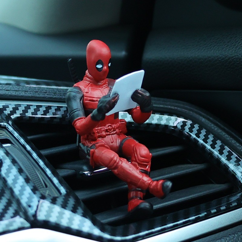 1/2Pcs Automobile Deadpool Ornaments - Cute Cartoon Car Decoration ...
