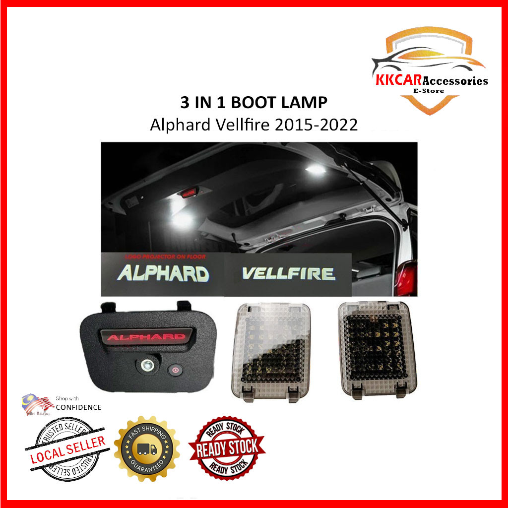 Toyota Alphard Vellfire Logo AGH30 Rear Luggage Trunk Light Boot ...