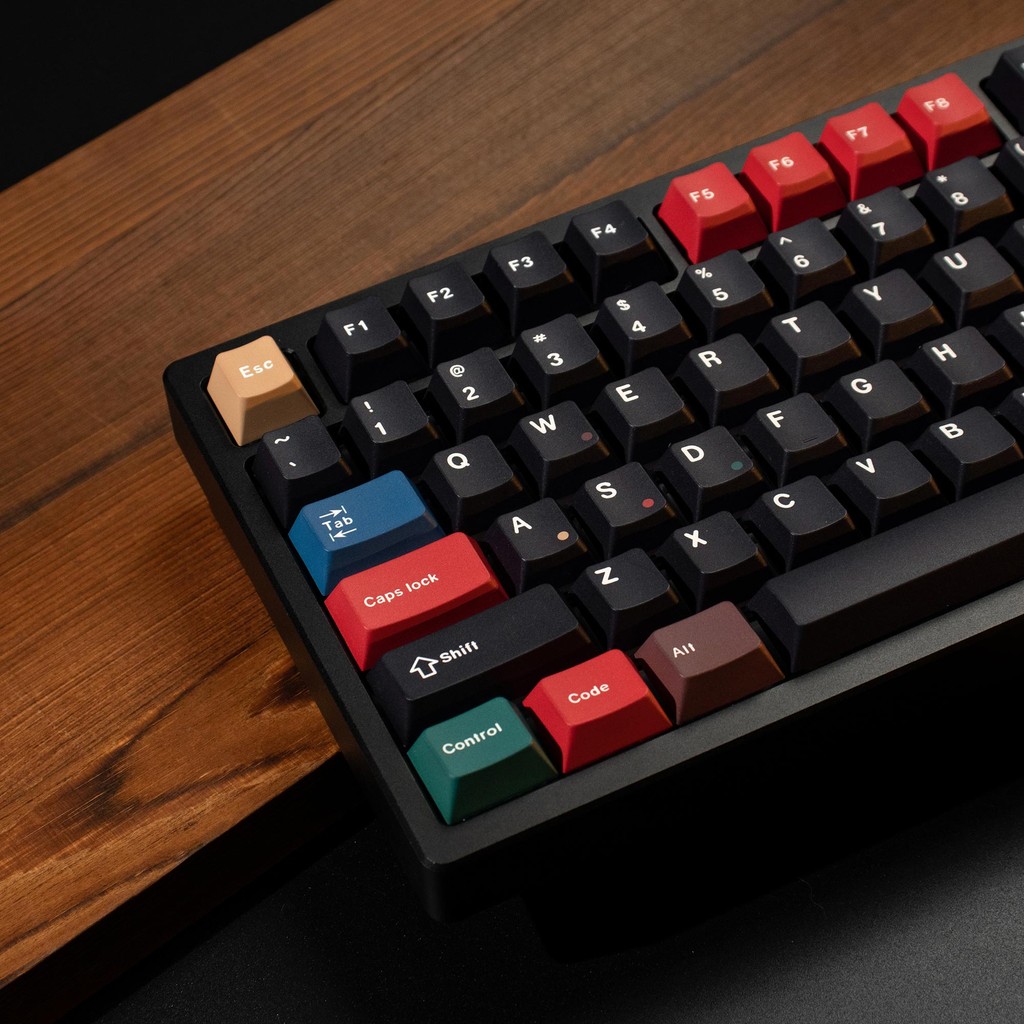 Black Mixed Light Keycaps 129 Keys PBT cherry profile Dye-Sub Keycaps ...