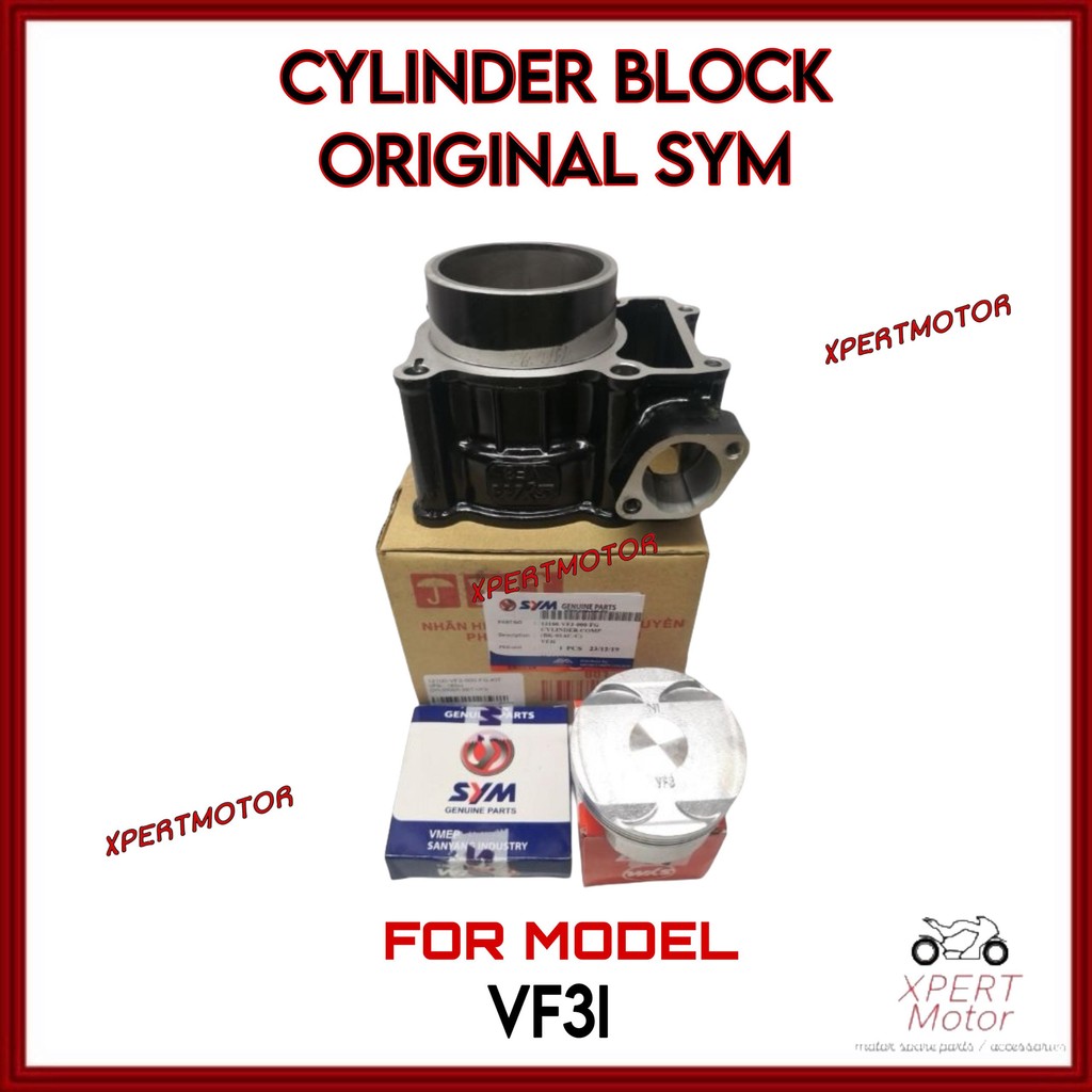 SYM VF3i VF3i 185 CYLINDER BLOCK COMPLETE SET 1210A-VF3-000 BLOCK PISTON RING PIN ORIGINAL ...