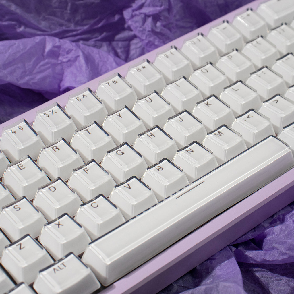 Crystal White Keycaps 104 Keys ABS Double shot OEM profile keycaps set ...