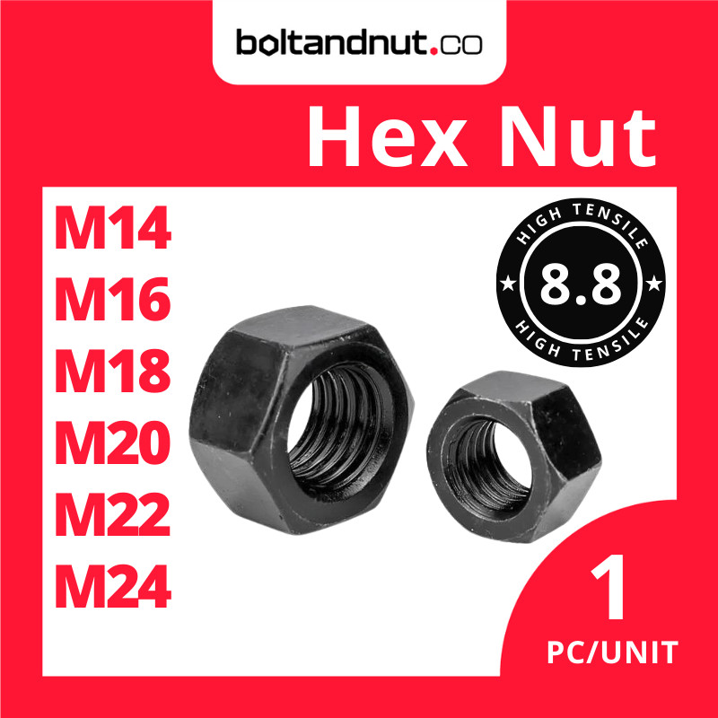 Hex Nut DIN934 | Black Oxide Coating | M14 M16 M18 M20 M22 M24 ...