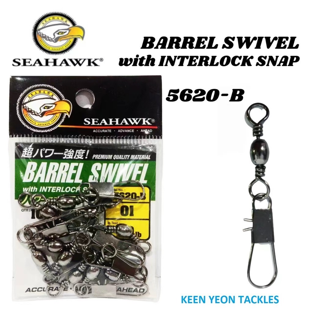 SEAHAWK BARREL SWIVEL WITH INTERLOCK SNAP (5620-B) | Shopee Malaysia