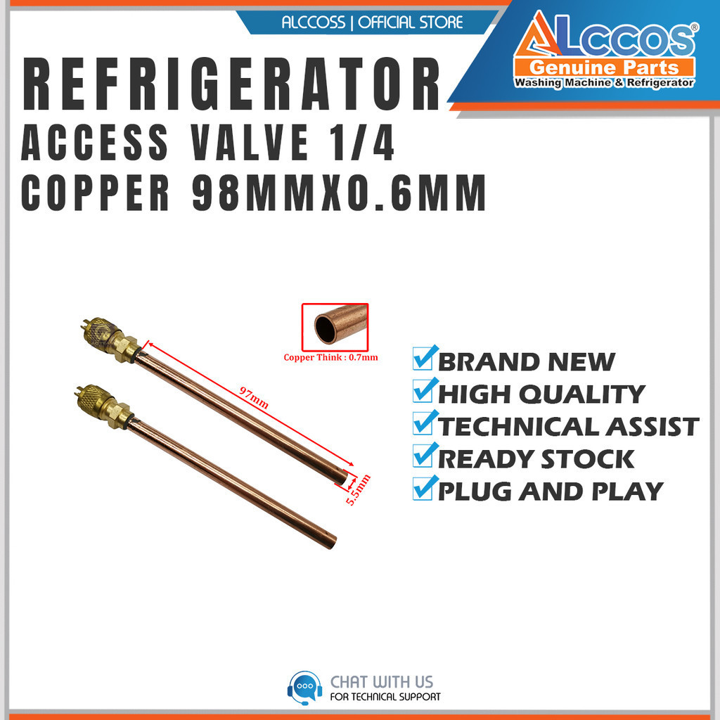 Access Valve 1/4 Refrigerator - 98MM X 0.6MM Aircond Access Valve Peti ...