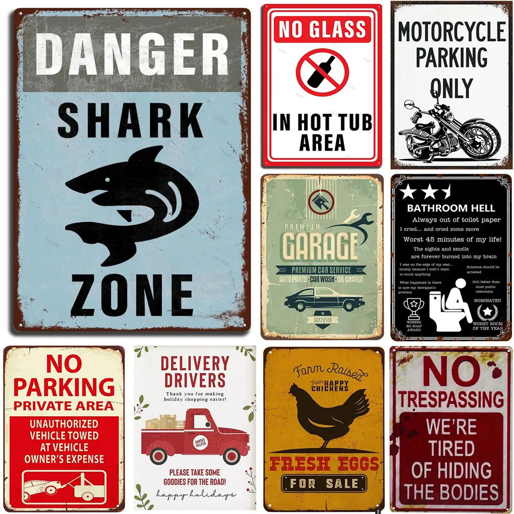 Beware of Danger Caution Warning Metal Tin Sign for Street Lawn ...