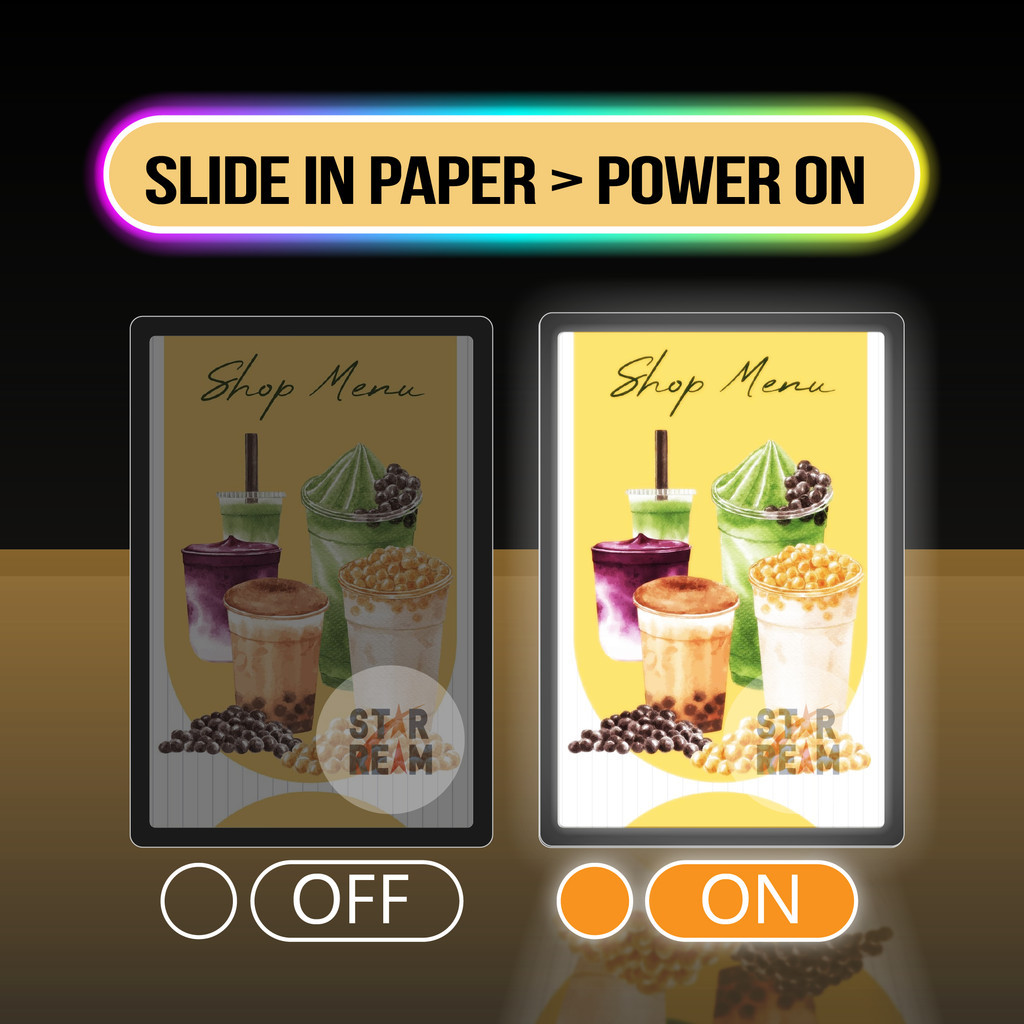 A3 A4 LED Table Top Menu Board Portrait/Landscape for Counter, Bar ...