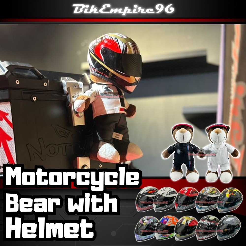 Bear with Helmet Motorcycle Teddy Bear Plush Toys Helmet for Collectors ...